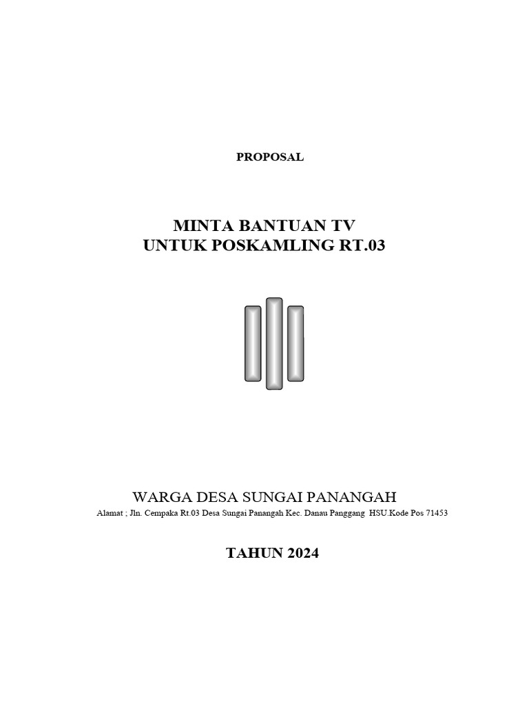 Proposal Bantuan Tv Dari Dewan Pdf