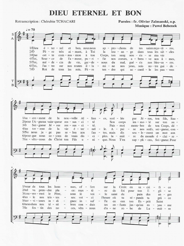 Dieu Eternel Et Bon 2606 | PDF