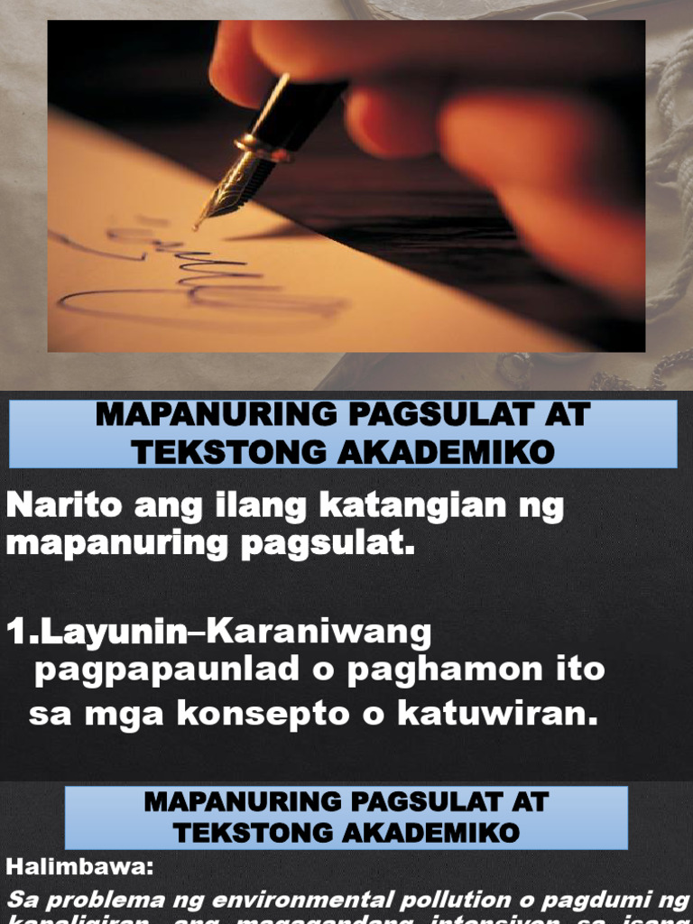 3 Mapanuring Pagsulat Sa Akademiya Grade 11 | PDF