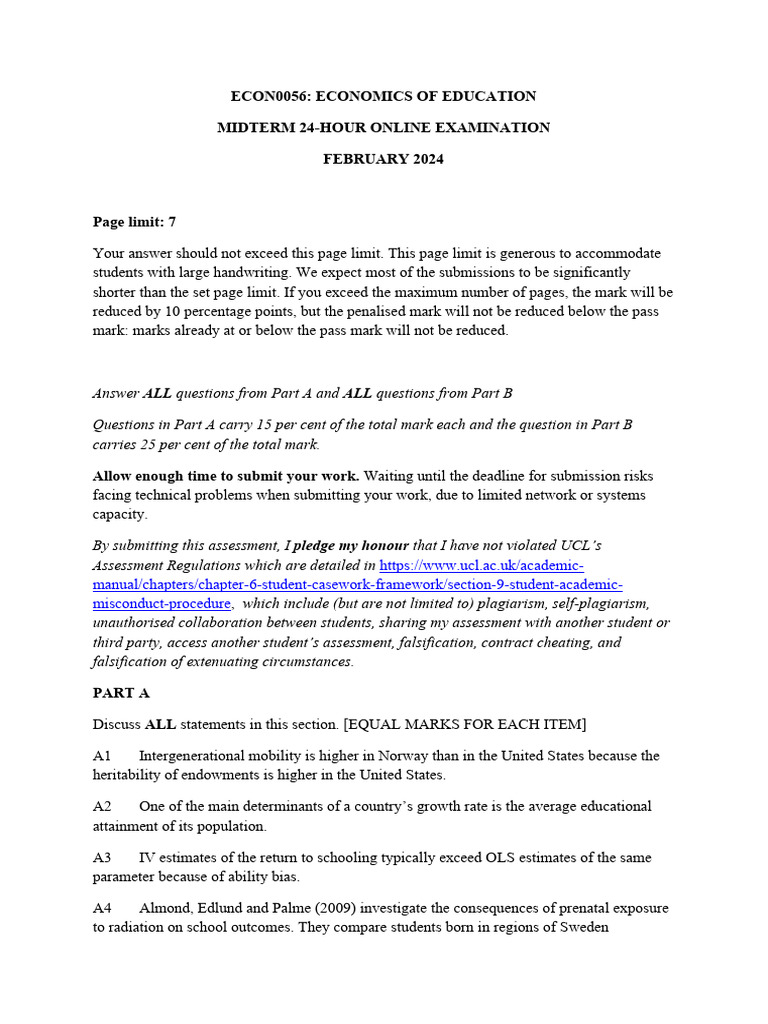 Econ0056 Midterm 2024 | Download Free PDF | Consumption (Economics) | Utility