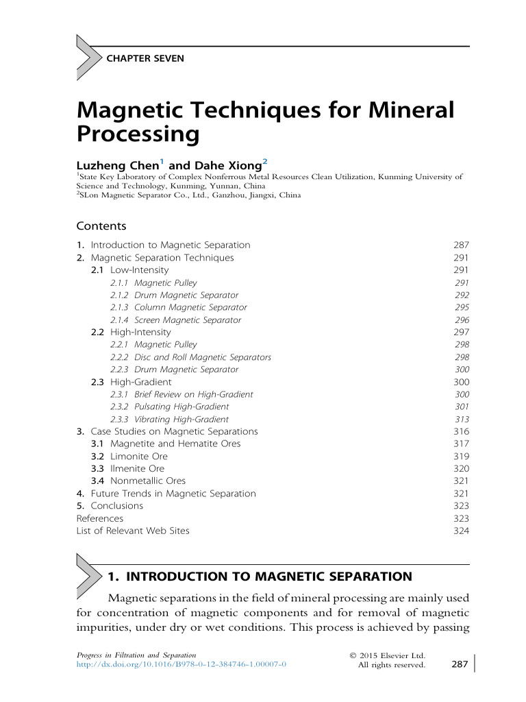 Magnetic Techniques for Mineral | PDF | Magnetism | Magnet