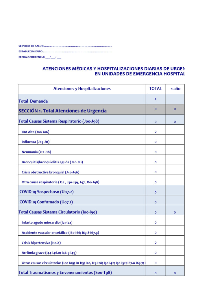 Planilla SM Final SADU 2021 Registro Diario | PDF | Causas de la muerte | Enfermedades y trastornos