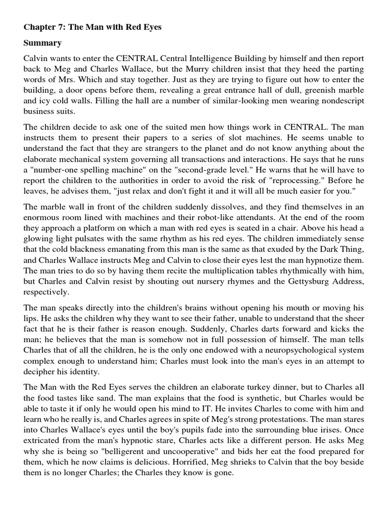 A Wrinkle in Time - Chapters 7 To 9 Analysis | PDF | Atoms