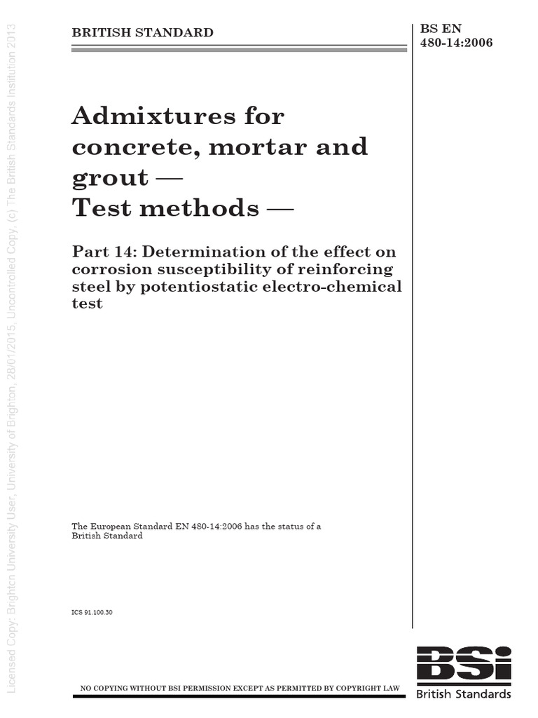 BS en 480-14-2006 | PDF | Concrete | Corrosion
