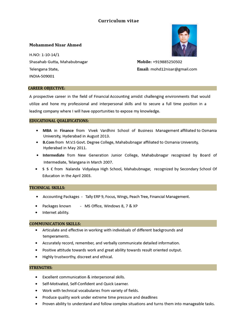 Nisar CV | PDF