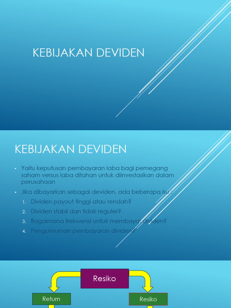 Bab 13 KEBIJAKAN DEVIDEN | PDF | Pengelolaan Keuangan & Uang