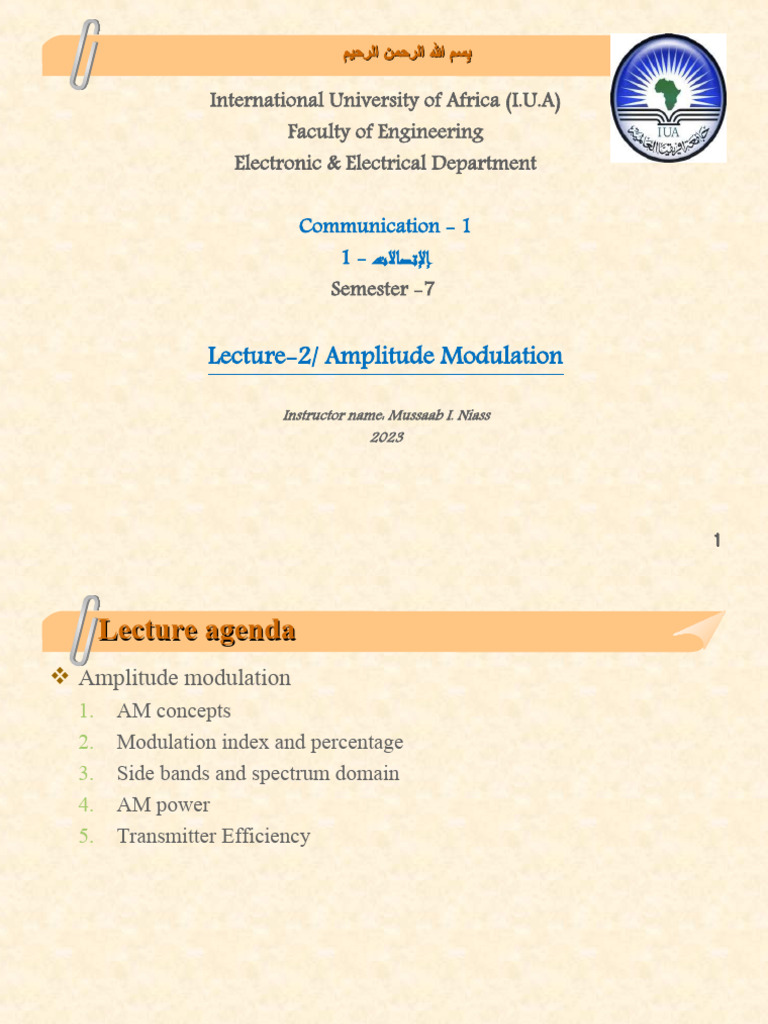 Lec 2 Telecom | PDF | Amplitude | Modulation