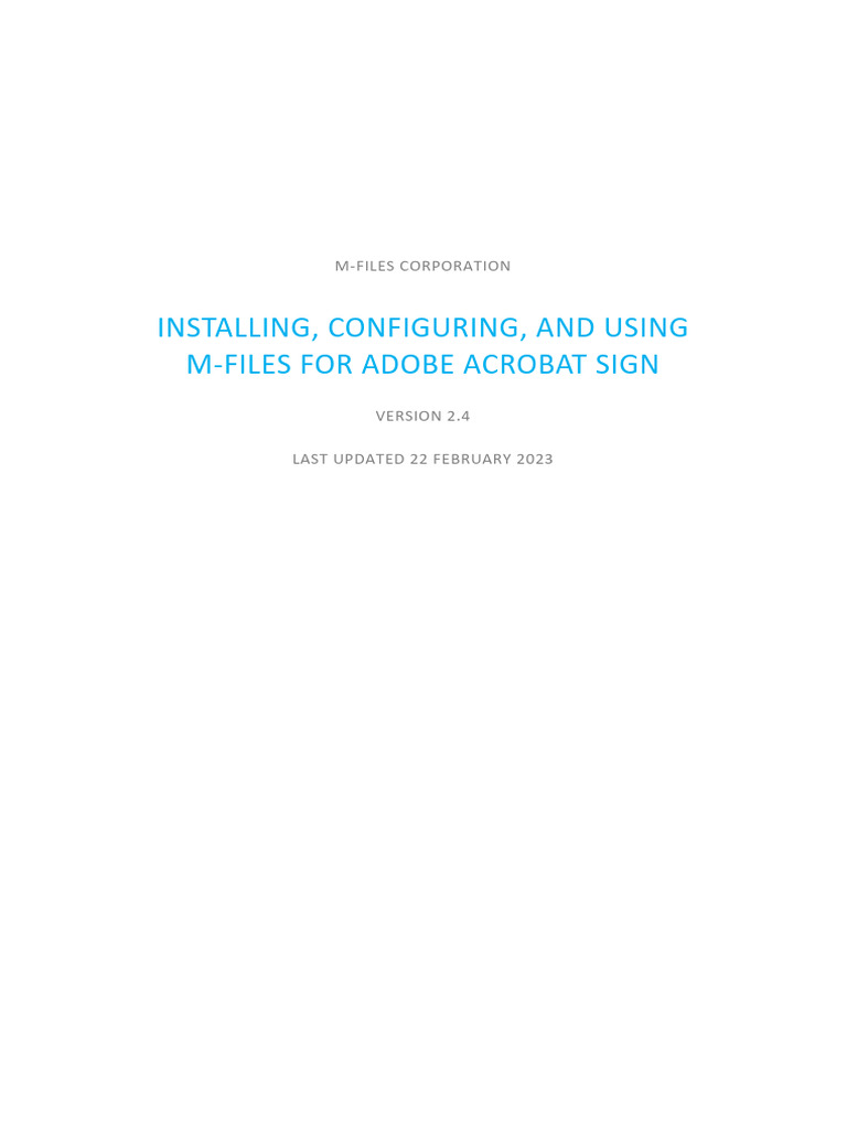 M-Files Adobe Sign Integration Guide | PDF | Information Technology ...