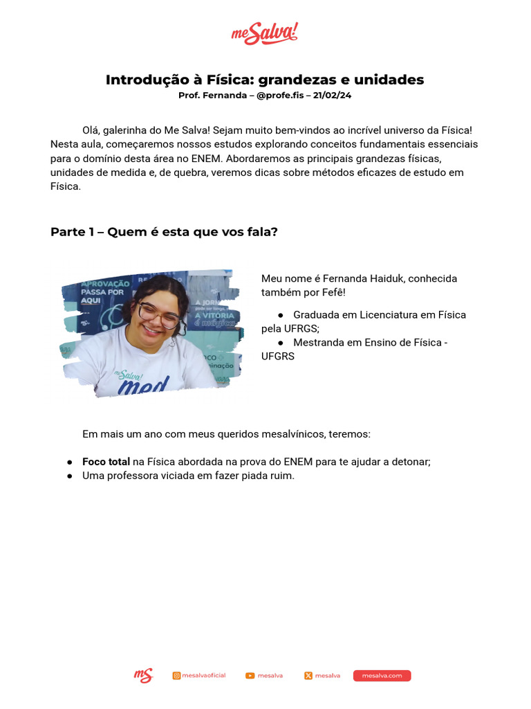 Física para o ENEM: Conceitos e Dicas | PDF | Física | Tempo