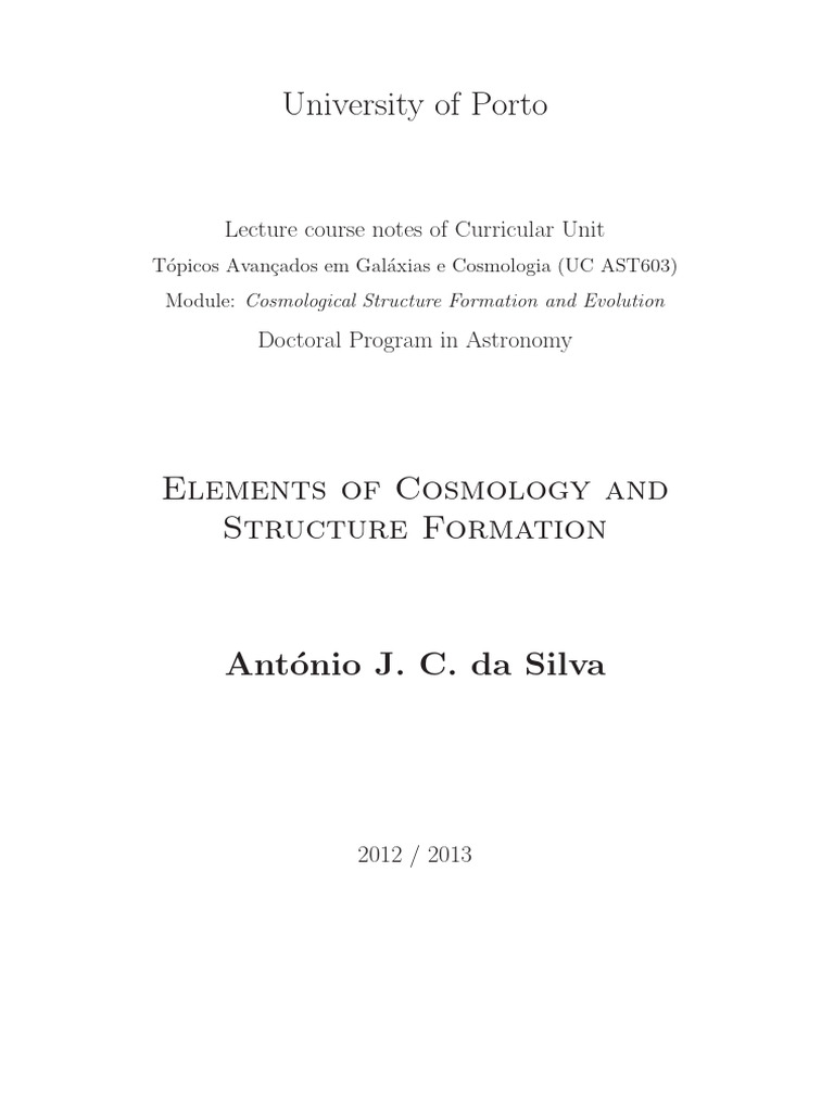 Advanced Cosmology Course Notes | PDF | Universe | Cosmic Microwave ...