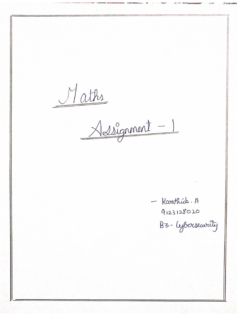 Maths Assignment 1 | PDF