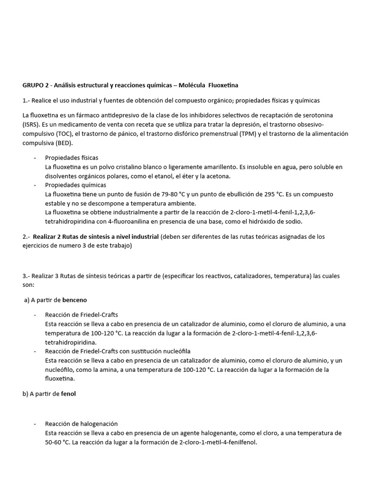 Actividad Final Hito 5 - Analisis Estructural y Reacciones Quimicas de Farmacos - P-9 | PDF ...