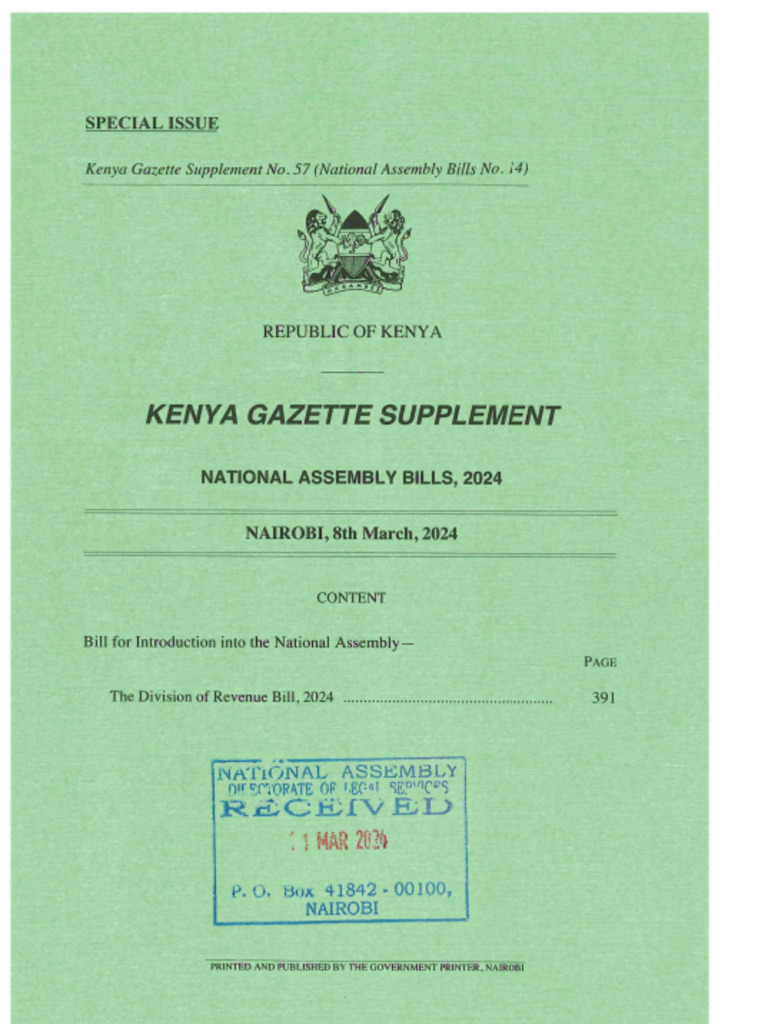 The Division of Revenue Bill, 2024 | PDF