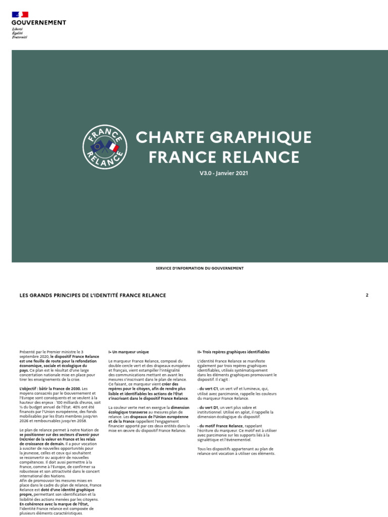 Charte Graphique de France Relance | PDF | Typographie | Logos