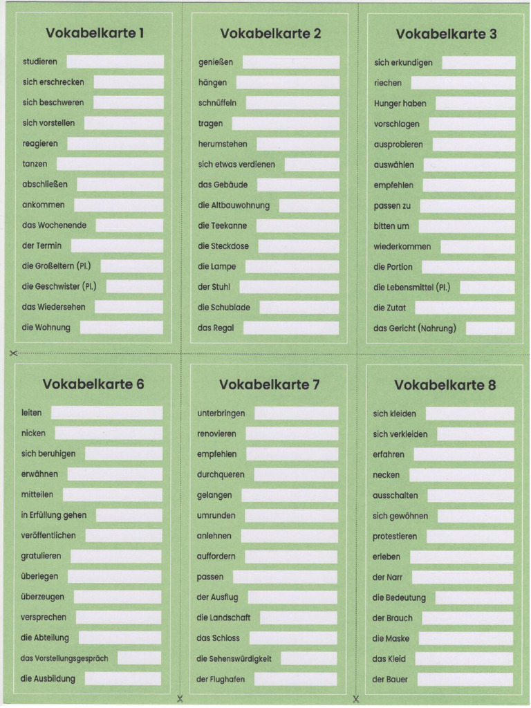 Vokabelkarten | PDF