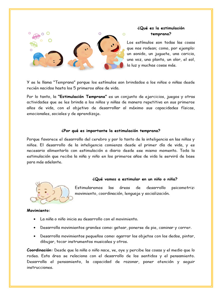 Estimulacion Temprana | PDF | Conceptos psicologicos | Cognición