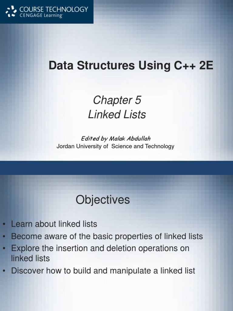 Data Structures Using C++ 2E: Linked Lists | PDF | Pointer (Computer ...