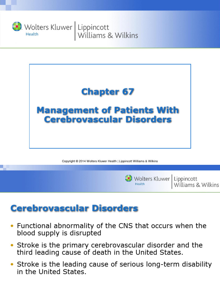 Chapter 67 Management of Patients With Cerebrovascular Disorders | Download Free PDF | Stroke ...