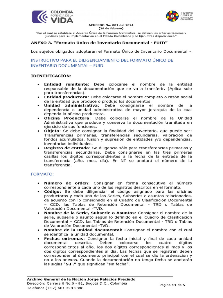 INSTRUCTIVO PARA EL DILIGENCIAMIENTO DEL FORMATO ÚNICO DE INVENTARIO ... INSTRUCTIVO PARA EL DILIGENCIAMIENTO DEL FORMATO ÚNICO DE INVENTARIO ...