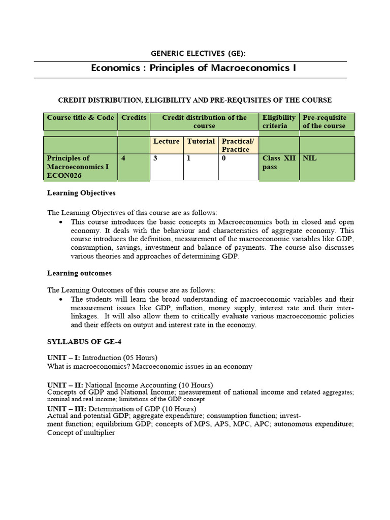 GE-ECONOMICS-Principles of Macroeconomics-I | PDF | Macroeconomics ...