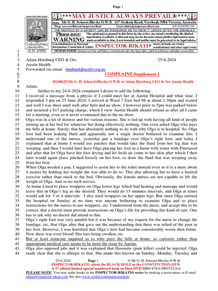 20240625-Mr G. H. Schorel-Hlavka O.W.B. To Adam Horsburgh CEO & Ors ...