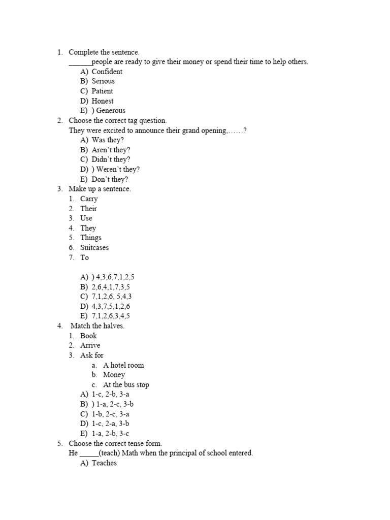 7th grade test (March) | PDF