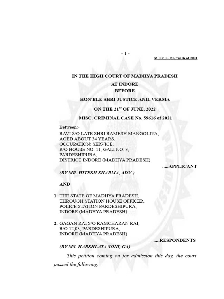 MP High Court Section 327 | PDF | Crimes | Crime & Violence