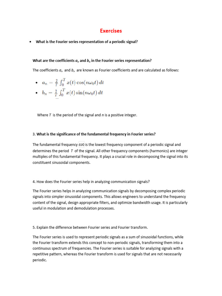 EXERCISES | PDF | Modulation | Frequency Modulation