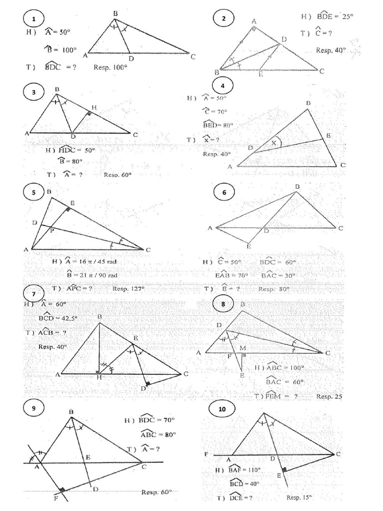 Angulos en El Triángulo 1-20 | PDF