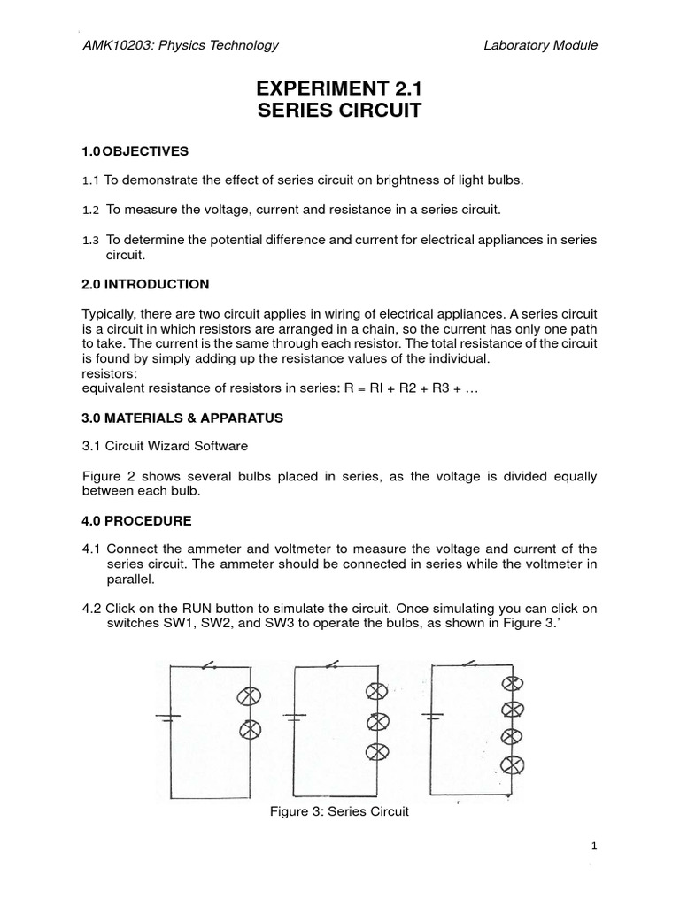Lab Module 2.0 Amk10203 | PDF | Series And Parallel Circuits | Voltage