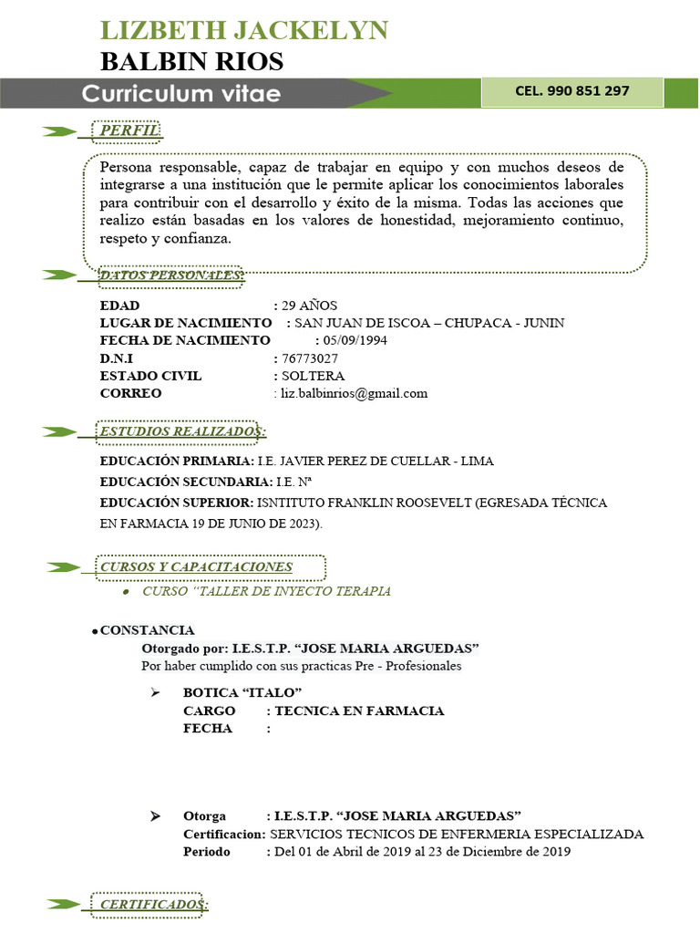 Curriculum Vitae Betty | PDF