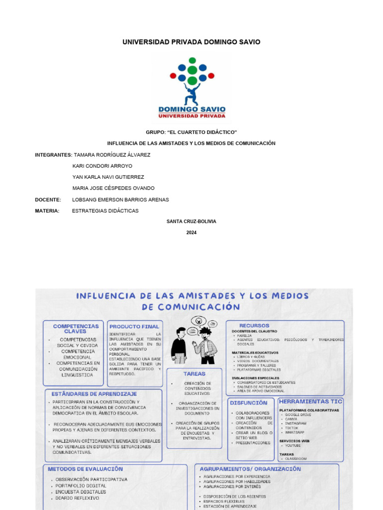 Condori, Navi, Cespedes, Rodriguez - El Cuarteto Didactico | PDF | Las ...
