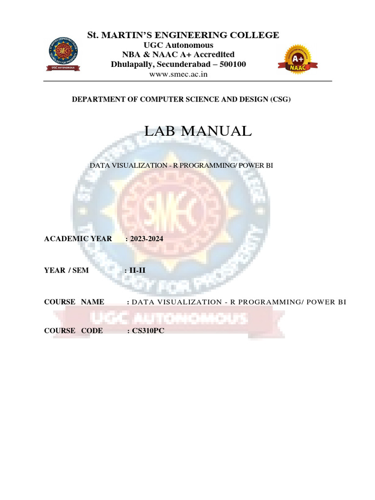 Data Visulaization R Programming Manual | PDF | Engineering | Microsoft Excel