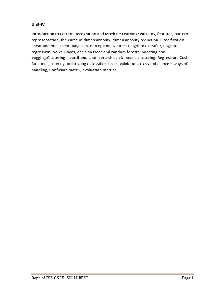 PP&DS UNIT IV | PDF | Logistic Regression | Statistical Classification