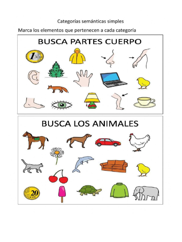 Actividades Imprimibles Categorias y Unir | PDF