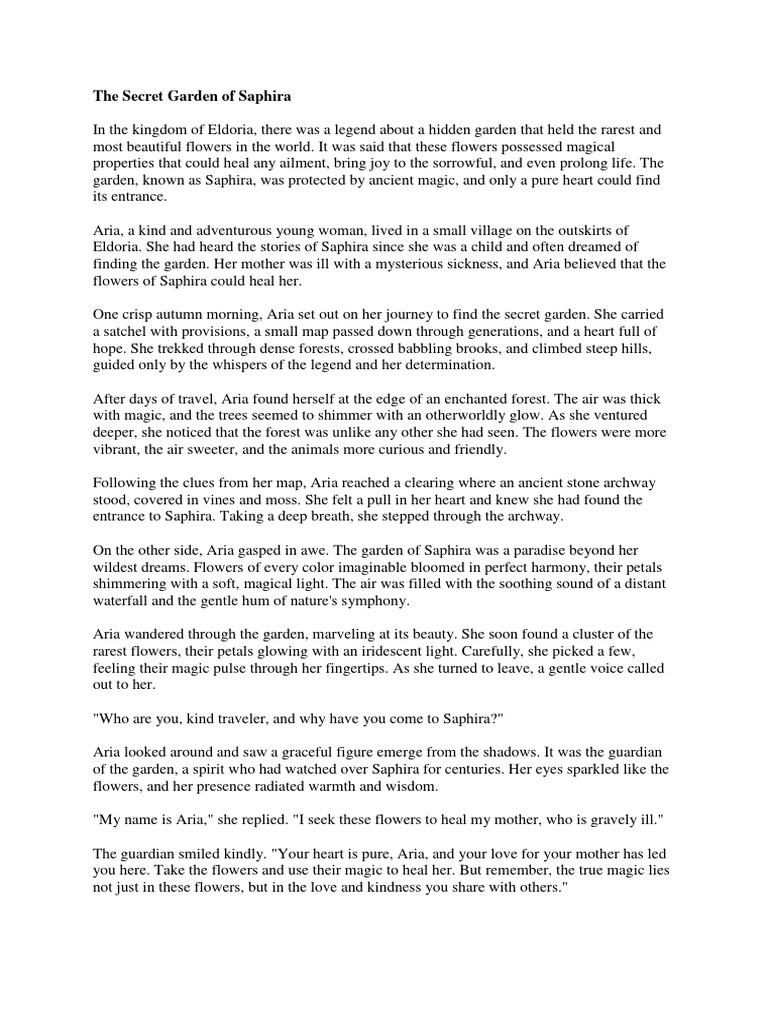 The Secret Garden of Saphira | PDF