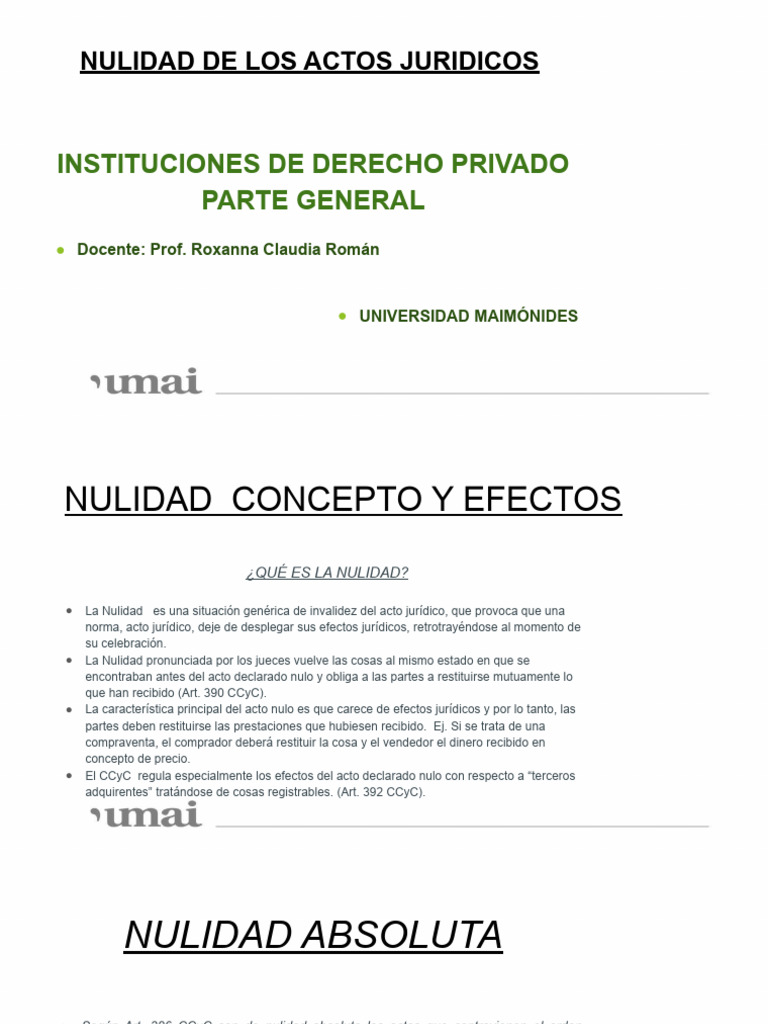 NULIDAD | PDF | Nulo (ley) | Ley común