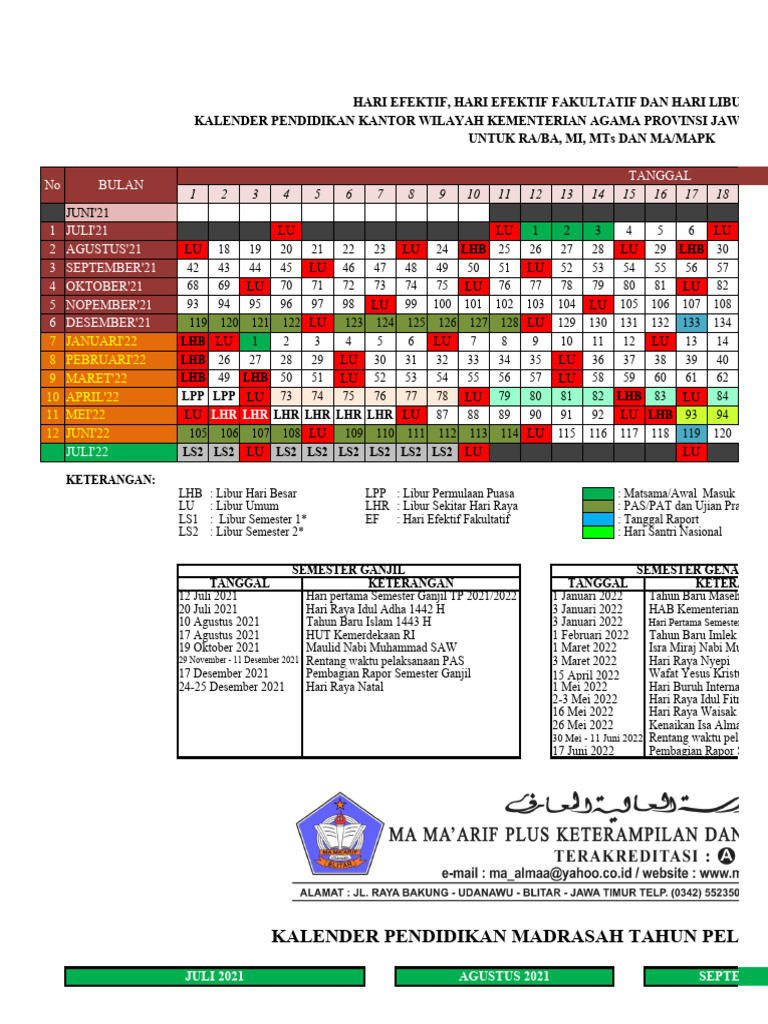 Kalender Ma 2021-2022 | PDF