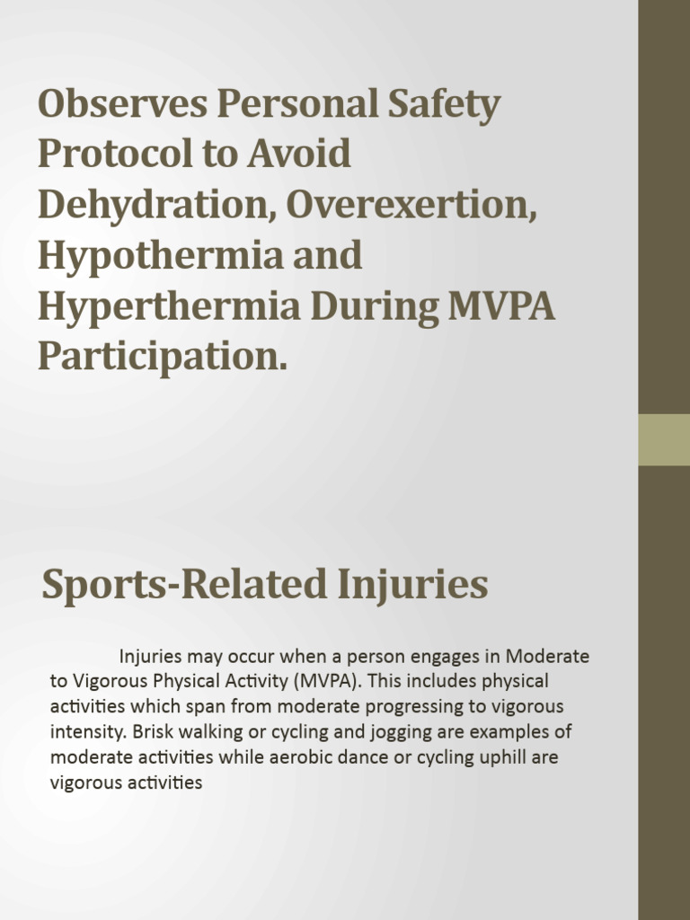 Observes Personal Safety Protocol To Avoid Dehydration | PDF ...