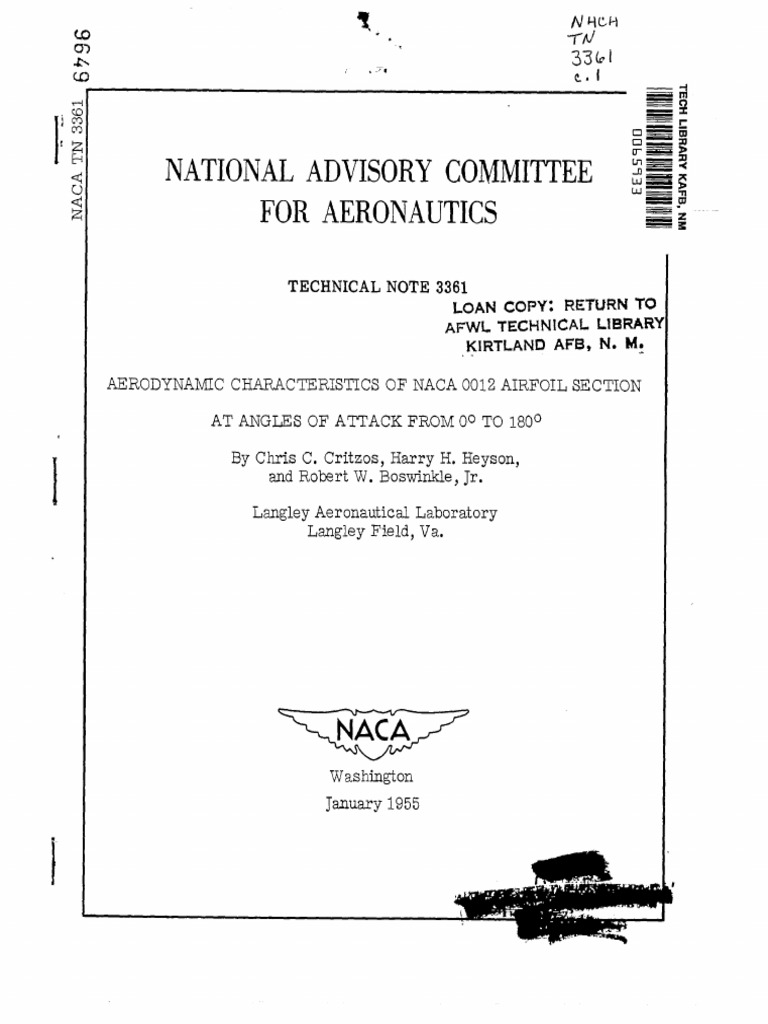 Aerodynamics Characteristics of NACA 0012 Airfoil Section | PDF ...