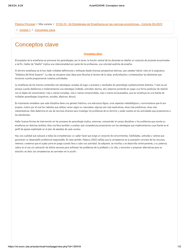 Conceptos Clave | PDF | Enseñando | Educación en artes liberales