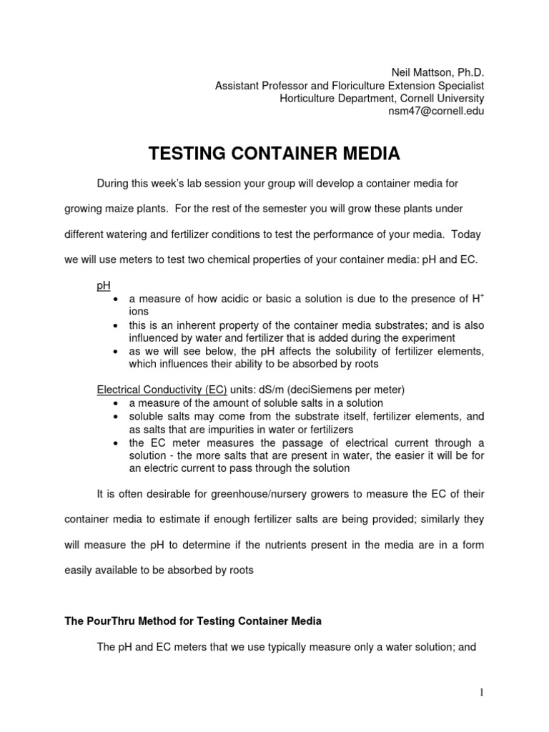 Media Testing | Download Free PDF | Plant Nutrition | Fertilizer