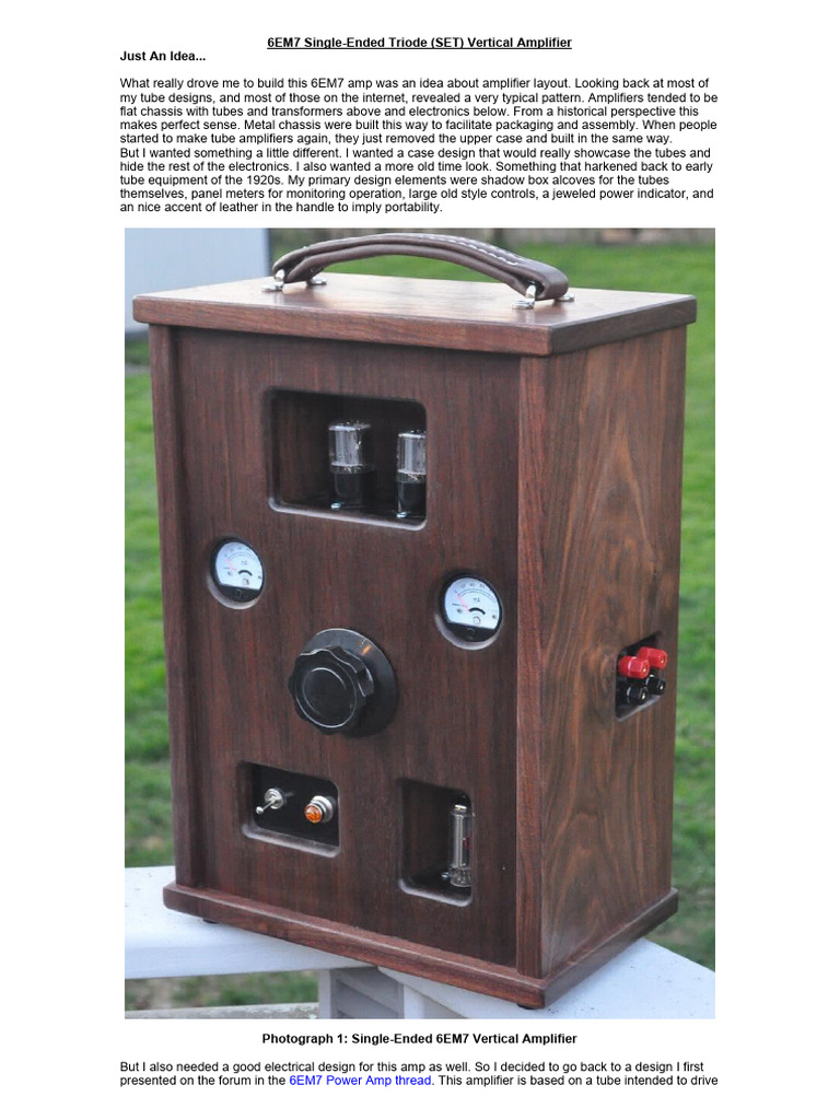 6EM7 Single | PDF | Amplifier | Vacuum Tube