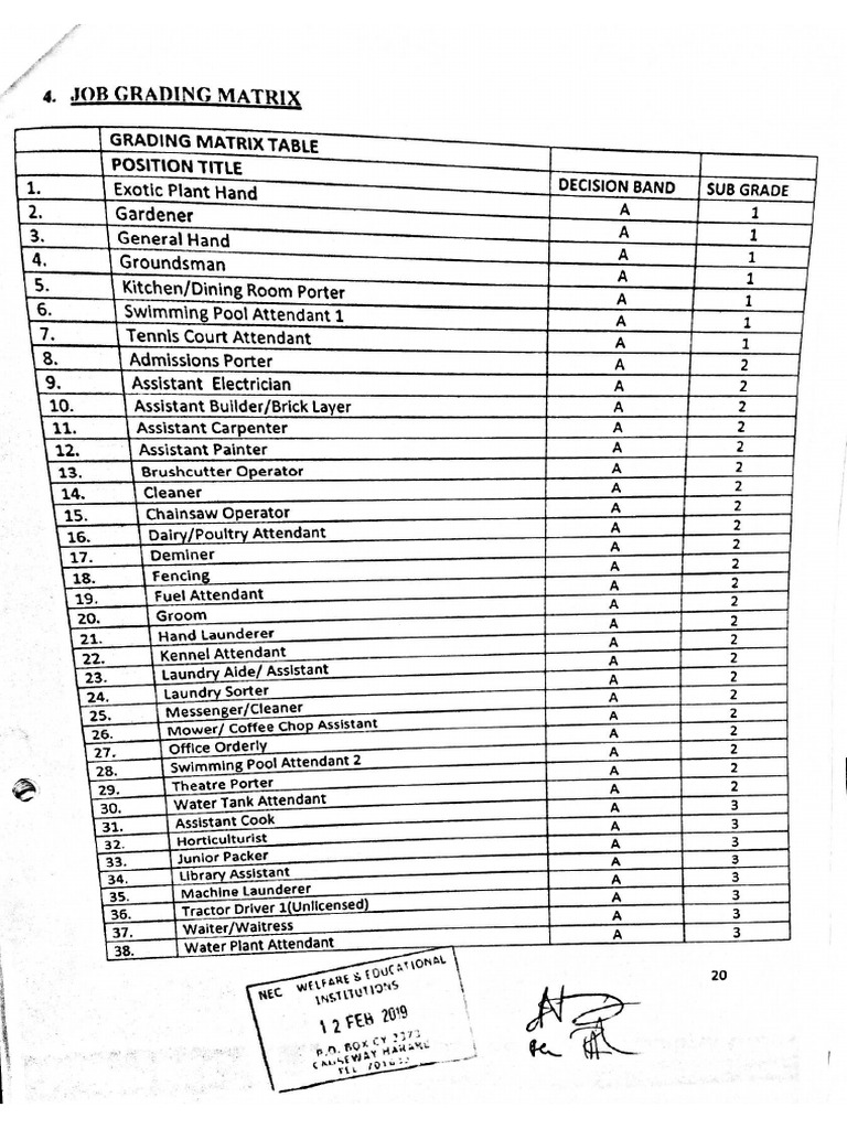 Necwei Grading Matrix | PDF