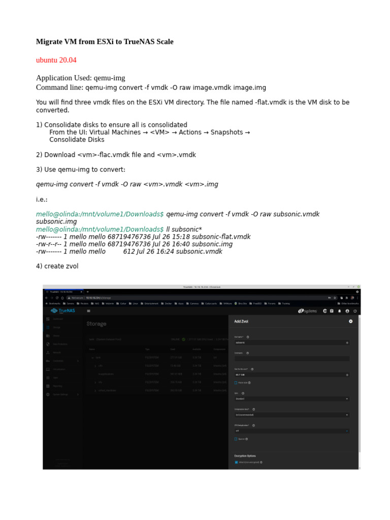 Migrate VM From ESXi To TrueNAS Scale | PDF | Byte | Computing