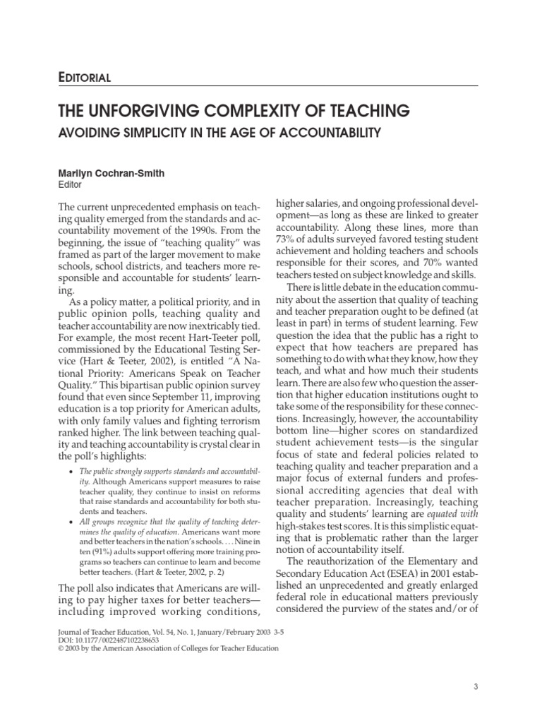Teaching Complexity & Accountability | PDF | Teachers | Teacher Education