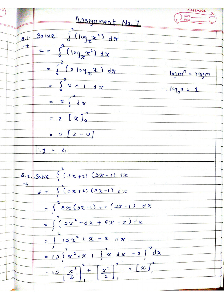 Maths Assignment No.7 | PDF