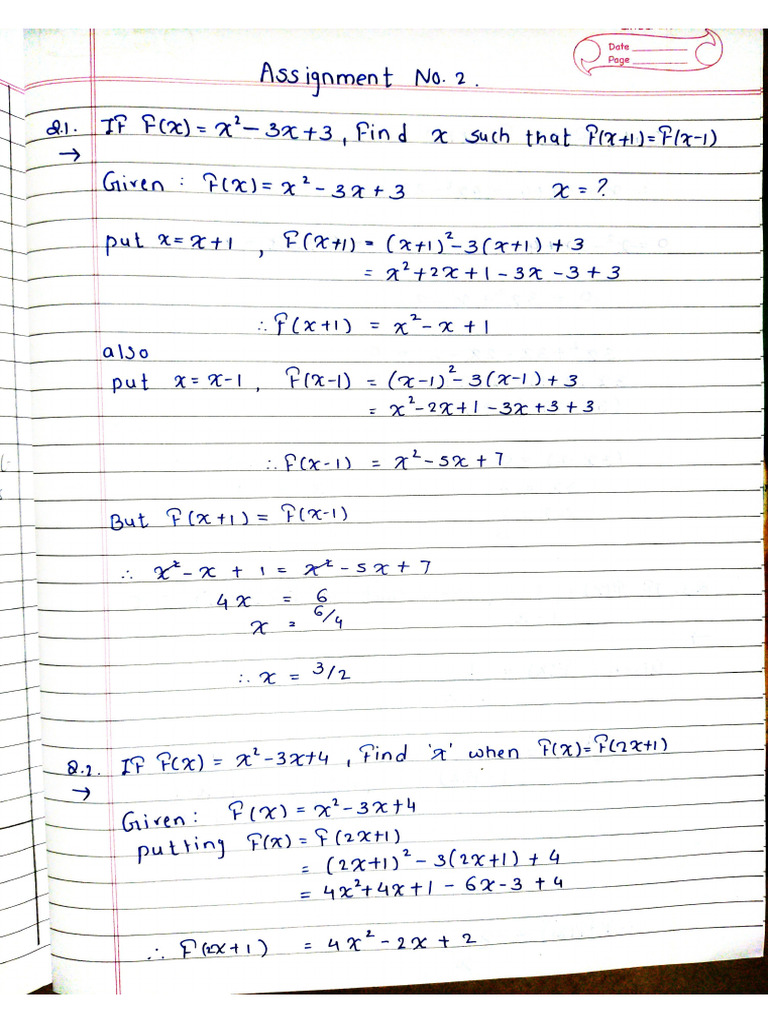 Maths Assignment No.2 | PDF