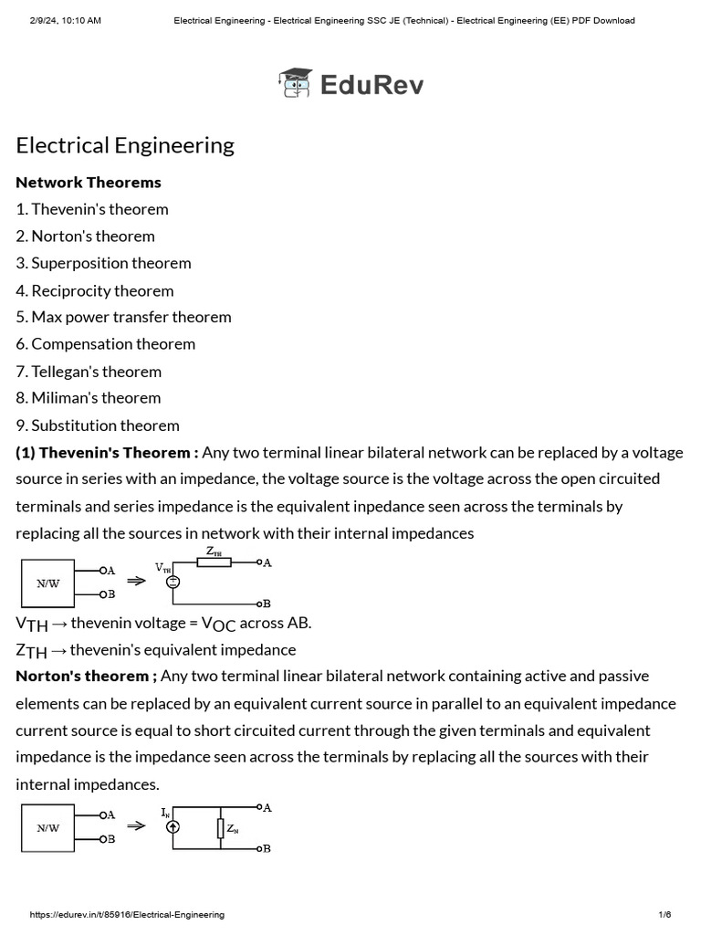 Electrical Engineering - Electrical Engineering SSC JE (Technical) - Electrical Engineering (EE ...