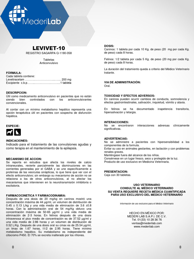 Levivet 10 | PDF | Drogas | Farmacología